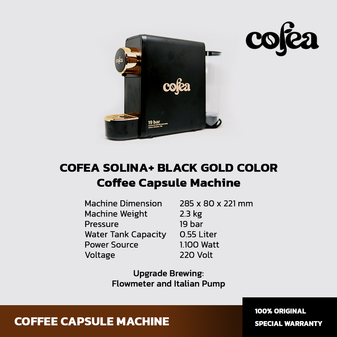 MESIN KOPI KAPSUL COFEA SOLINA+ Black Gold - Cofea | Coffee Capsule ...